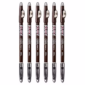 Kiss Go Brow Eyebrow Wooden Pencil Dark Brown (6 Pieces)