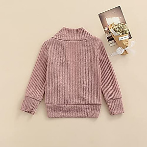 NvekeyBromn Toddler Little Girl Clothes Knitting Cardigan Sweater Fall Winter Baby Knitwear Oversized Sweatshirt Jacket Pink
