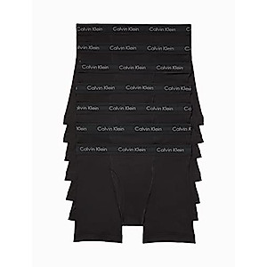 Calvin Klein Men's Cotton Classics 7-Pack Boxer Brief, 7 Black, L