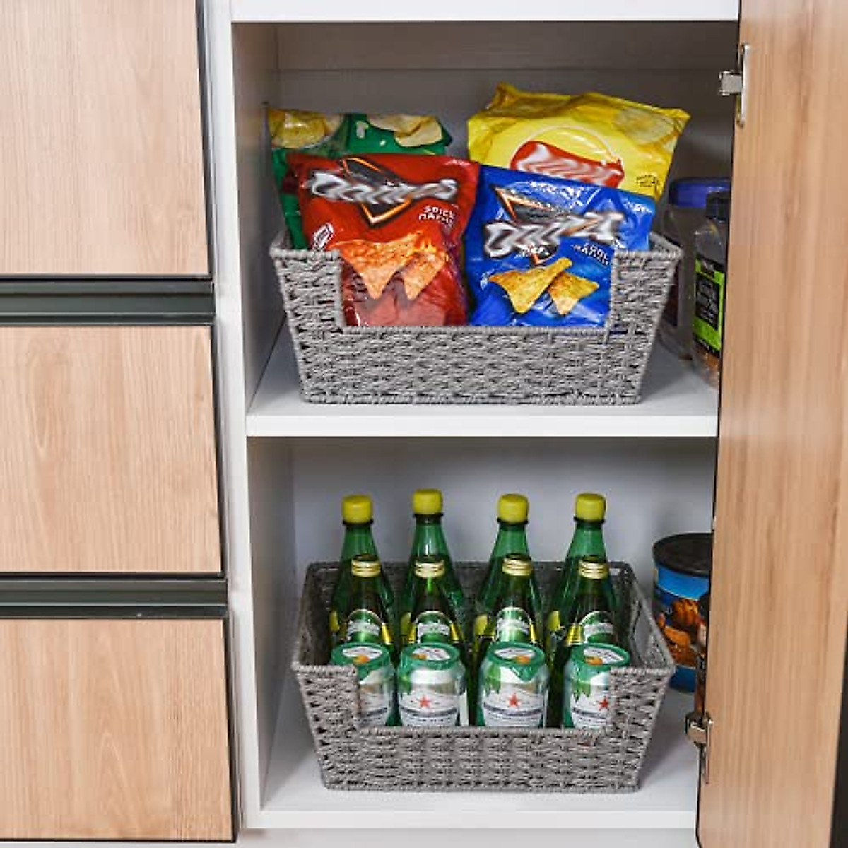 StorageWorks Round Paper Rope Storage Baskets