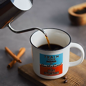 LIFVER 18 oz Coffee Mugs Set of 4, Large Ceramic Soup Mugs for Coffee, Tea, Retro Style Funny Coffee Mugs with Saying, Housewarming Christmas Gifts, White Elephant Gifts for Adults