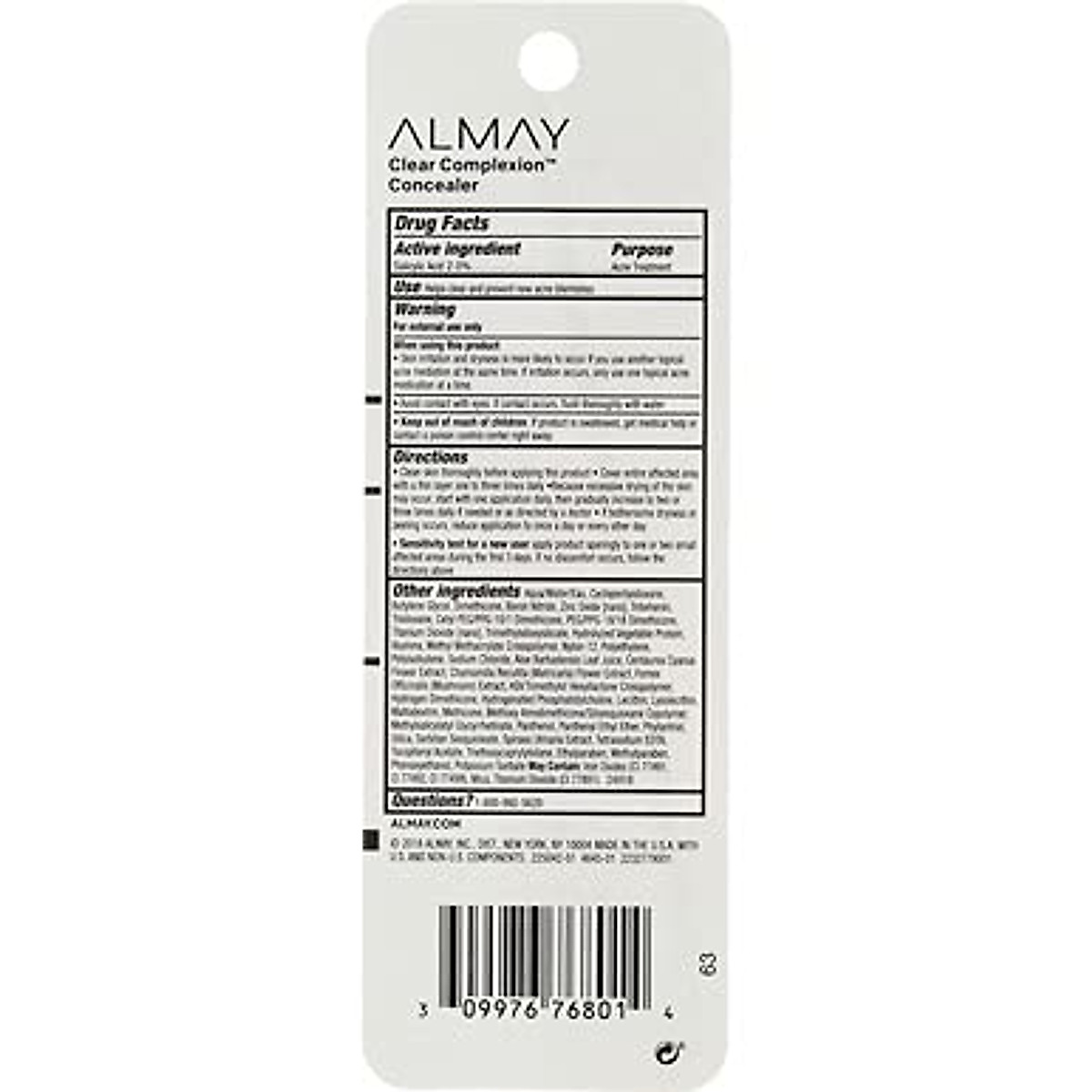 Almay Clear Complexion Concealer Corrector, Light [100], 0.18 oz (Pack of 2)