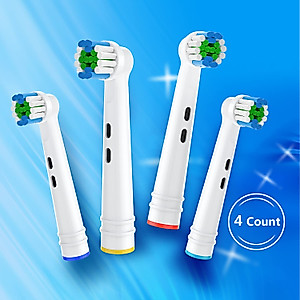 BUKURII Replacement Toothbrush Heads Compatible with Oral B Electric Toothbrushes, 4 Count, Small Round Head for Pro Series, Refills for Braun Model 3756 3757 3744 3765 4729 4731