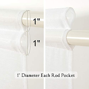 MIULEE Sheer Door Curtains 2 Panels Sidelight Window Treatment Curtains for Narrow Glass Door/Kitchen/Front Door Linen Textured 25 x 72 Inches with Tieback, White