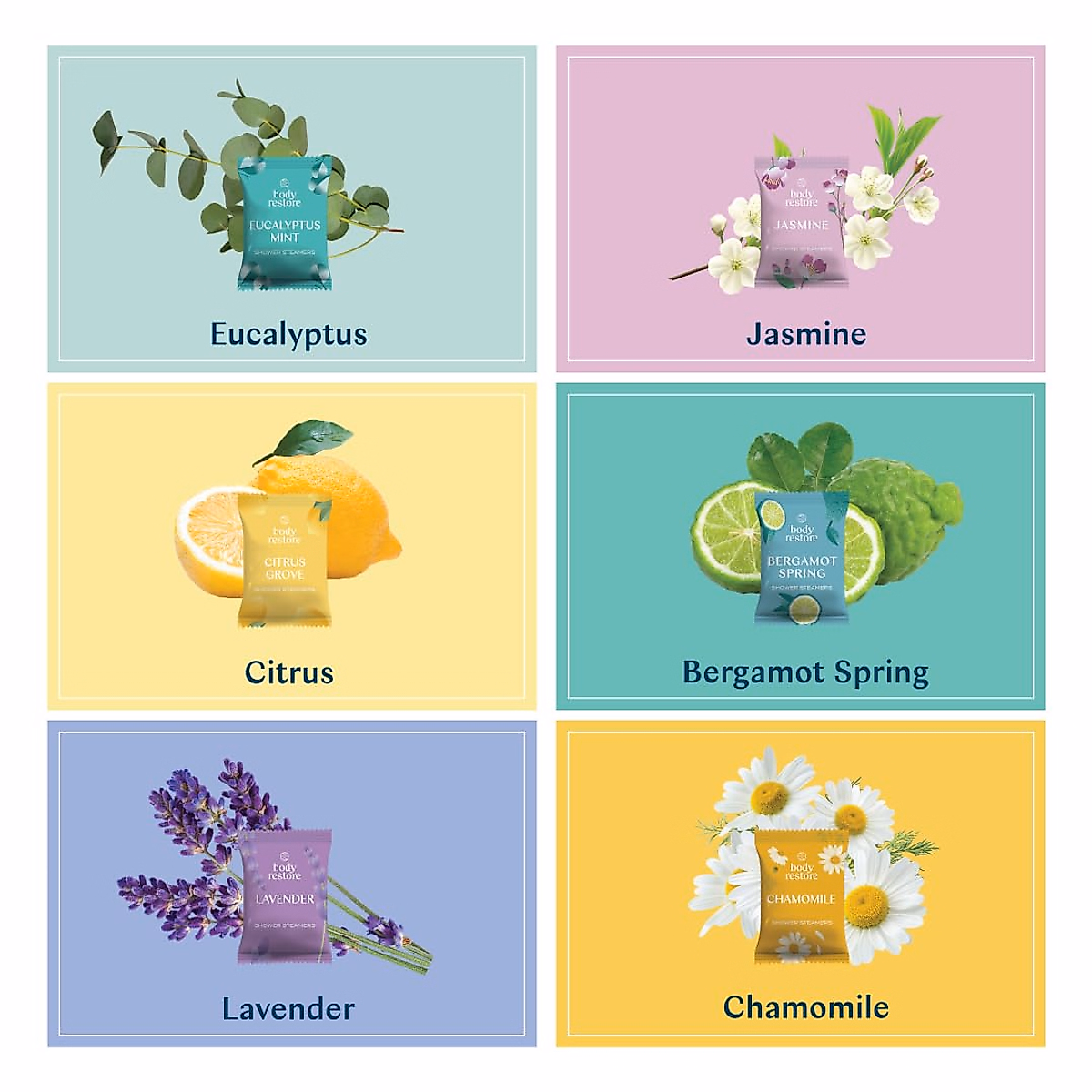 Body Restore Bath Bombs Aromatherapy 6 Pack - Christmas Gifts for Women, Stocking Stuffers, Birthday Gifts for Mom, White Elephant Gift, Travel Essentials - Bloom Shower Steamers