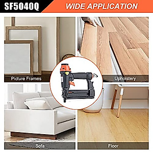 DOTOOL 18 Gauge Pneumatic Brad Nailer 2-in-1 Nail Accepts 5/8 to 2 Inch Brad Nails and 5/8 to 1-5/8 Inch Crown Staples Tool-Free Air-powered Nail Gun Safety Glasses for Carpentry Uphostery Woodworking