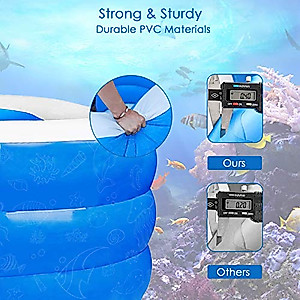 Inflatable Swimming Pool for Adults Kids, 130" X 73" X 22" Full-Sized Family Swimming Pool, Blow Up Pool for Outdoor, Garden, Backyard, Summer Water Party