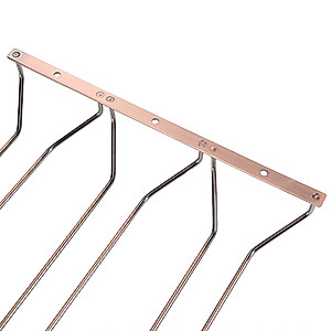 Dianoo 30.5cm Bronze Wine Glass Rack Under Cabinet, Wine Glass Holder Gold Under Shelf, Stemware Rack, Wine Glasses Storage Hanger, 3 Rows