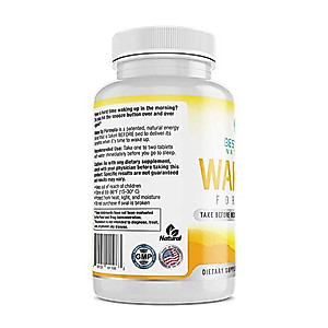 Best Earth Naturals Wake Up Formula, Supplement Taken at Bedtime and Works While You Sleep for Delayed Time Release Energy in Morning. Alternative to Coffee and Morning Alarm Clock 40 Count