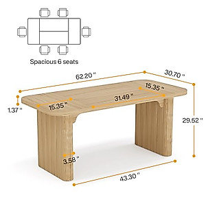 LITTLE TREE 62-Inch Home Office Computer Desk, Large Writing Desk with Textured Double Base, 5 ft Conference Meeting Seminar Table for Office