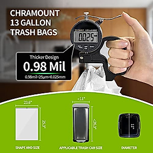 Charmount 13 Gallon Strong Tall Kitchen Drawstring Trash Bags,0.98 Mil Unscented Garbage Bags - 45 Count …