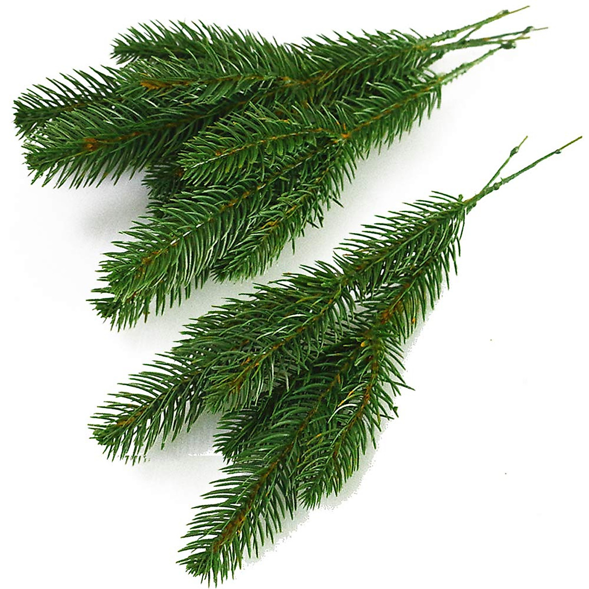 wonuu 25pcs Artificial Pine Green Leaves Needle Garland for Christmas Embellishing and Home Garden Decor, 11x4.7 Inches(Green-25 Pack)