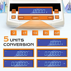 Bonvoisin Analytical Balance 300gx1mg Precision Lab Scale 0.001g Digital Analytical Scale RS232 Interface Laboratory Electronic Balance LCD Display with Windshield (300g, 1mg)