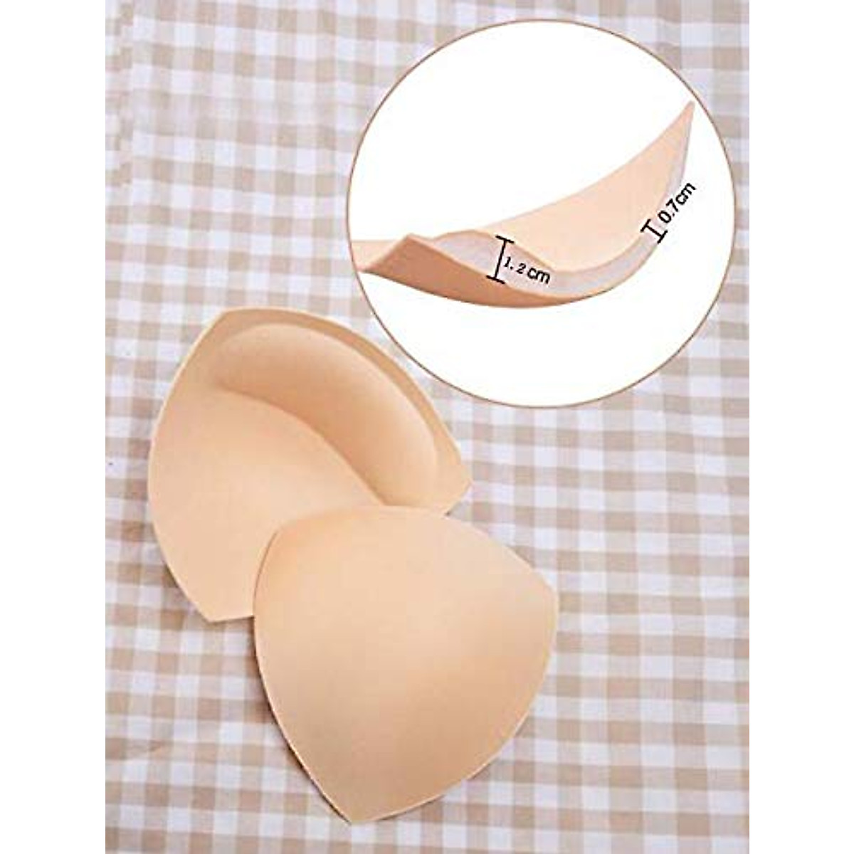 3 Pairs Triangle Shape Removable Sponge Bra pad Breathable Bra Push Up Bra Breast Insert Pads Breast Enhancers Shaper for Bikini Swimsuit Sports Bra Yoga Bra Beige
