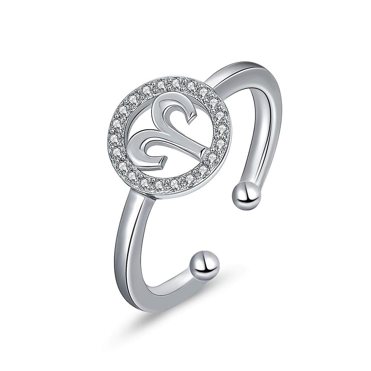 Dreamboat Aries Ring for Women 925 Sterling Silver Cubic Zirconia Aries Constellation Ring Zodiac Signs Jewelry Gifts