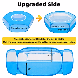 Amakunft Small Animal Pop-Up Playpen with Mesh Cover, 47'' x 23.6'' x 15'' Chicken Brooder Box, Play Pen Indoor Outdoor for Guinea Pigs, Bunny, Rabbits, Ferrets, Chinchillas, Kittens