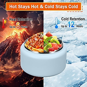 Reeple 2025 13.5oz Kids Soup Thermo for Hot Food Vacuum Insulated Food Jar with Buckle Lid, Stainless Steel Wide Mouth Leak Proof Lunch Container for School Picnic Travel, Blue