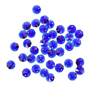 COHEALI 40pcs Double Hole Octagonal Beads Ring Bracelet Teardrop Necklace Gemstone Bead Bracelet Glass Bead Charms DIY Earring Charms Acrylic Beads Colored Glass Jewelry Beads Beading Kits