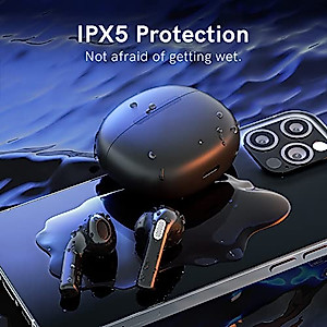 QCY Wireless Earbuds for iPhone, T20 Bluetooth 5.3 Ear Buds with Microphone Touch Control 20h Playtime Headphone, IPX5 Earbuds for Android (Black)