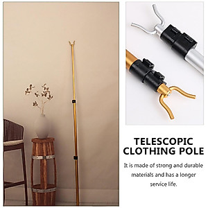 Cabilock Reach Hook Clothes Pole Reach Stick Retractable Long Reach Stick Closet Pole Clothesline Pole Hooks Telescoping Garment Pole for Closet Shelf Reaching