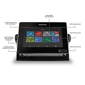 Raymarine Axiom 7 Fish Finder with Built in GPS, WiFi, Chirp Sonar and Downvision with Transducer and Navionics+, 7" (E70364-02-NAG)