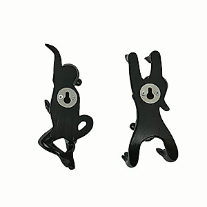 iPreference Decorative Monkey Hooks – 5.7 Inch Decorative Resin Hooks Hangers Multiple Hook with Different Pose Wall Hook Decorative Wall Hook Hat Rack Coat Rack Tower Hanger Set of Two