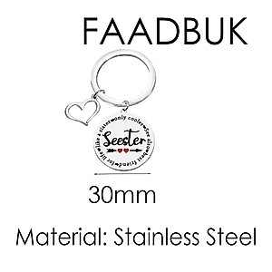 FAADBUK Seester Noun Gift Sister Gift Seester Definition keychain Step Sister Gift Big Sis Lil Sis Gift (Seester Noun)