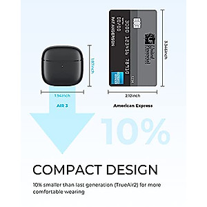 SoundPEATS Air3 Wireless Earbuds Mini Bluetooth V5.2 Earphones with Qualcomm QCC3040 and aptX-Adaptive, 4-Mic and CVC 8.0 Noise Cancellation, TrueWireless Mirroring Tech, in-Ear Detection