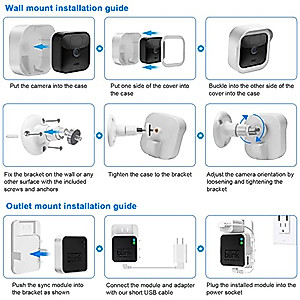 All-New Blink Outdoor Camera Wall Mount, Weatherproof Protective Housing and 360 Degree Adjustable Mount with Blink Sync Module 2 Mount for Blink Outdoor Security Camera System (White 3Pack)