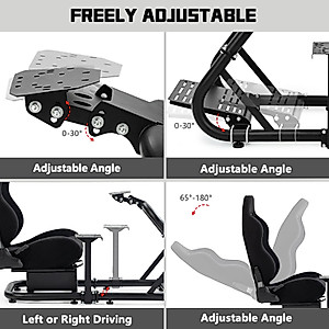 Dardoo G29 Advanced Racing Simulator Cockpit with Ergonomic Seat Fit for Logitech/Thrustmaster/Fanatec/PS5 G920 G923 T300RS T500RS TX,Adjustable Steering Wheel Stand,No Wheel,Pedal and Handbrake