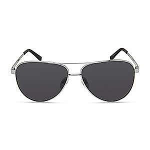 Timberland Men's TBA9267 Polarized Pilot Sunglasses, Shiny Gunmetal, 60mm