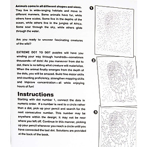 MindWare Extreme Dot to Dot Animals Book Puzzles Range from 300 to over 1,400 Dots Features 8 2-Page Spreads