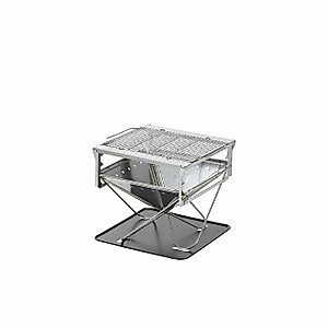 Snow Peak Takibi Fire & Grill - Stainless Steel Portable & Collapsible Fireplace - 30 lbs, 5 Piece Set
