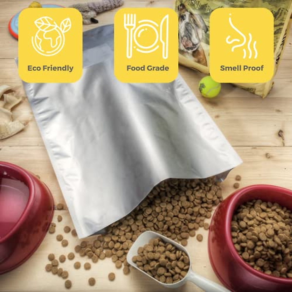 65Pcs 1 Gallon Mylar Bags for Food Storage - 10x14 Inches & 5 Mil Thick Ziplock Mylar Storage Bags for Food - Air Tight Seal Mylar Food Storage Bags