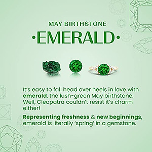 Angara Natural Emerald Solitaire Pendant Necklace for Women in Sterling Silver (Grade-A | 7x5mm) May Birthstone Jewelry Gift for Women | Birthday | Wedding | Anniversary