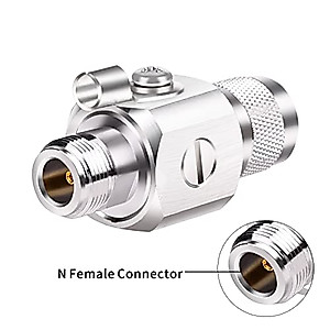 RFiotasy Lightning Surge Protector Square N Male to Female 50 Ohm 0-3GHz with 90V Gas Tube Coaxial WiFi Lightning Arrestor
