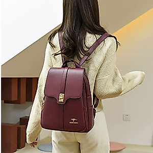 Anti-theft Backpack Purse Ladies Shoulder Bag Soft Leather Backpack Ladies Backpack Ladies Large Capacity Bag,Black Backpack,27 * 12 * 33CM