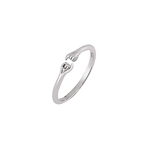 OIDIMS Cute Pinky Swear Thin Tail Rings for Women Hand Gestures Finger Ring Expandable Stacking Dainty Fashion Daughter Adjustable Open Size Promise Minimalist Birthday Best Friends Bff Gifts