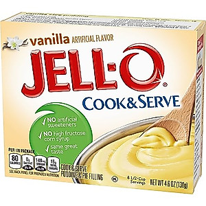 JELL-O Vanilla Cook & Serve Pudding Mix (4.6 oz Box)
