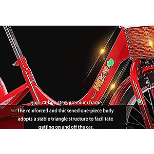 MENGYY Adult Tricycle Folding for Seniors Comfortable seat 3 Wheel Bicycle with Shopping Basket Double Chain 20 Inch Shock Absorber Front Fork Parents and Children Maximum Load 200kg (red) 27*27*17