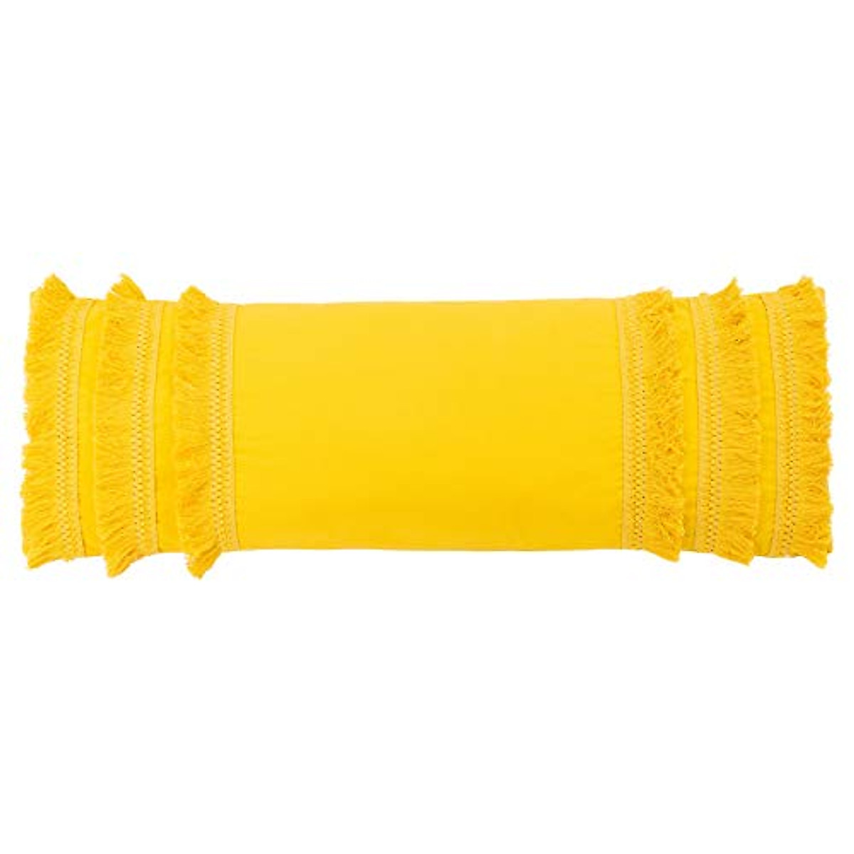 Safavieh Home Collection Grema Boho 12 x 36-inch Yellow Fringe Decorative Accent Pillow PLS7142C-1236, 12"x36"