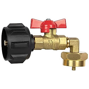 GASPRO Upgraded Propane Refill Adapter with Valve, Fill 1 lb Bottles from 20 lb Tank, 90-Degree Elbow Design, Easy to Use, Solid Brass