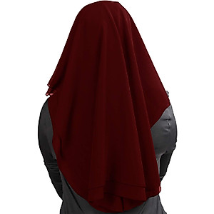 MyBatua 3 Layers Saudi Niqab In Breathable Georgette, Wholesale Price, 1pc Face Veil NQ-003 (Maroon)