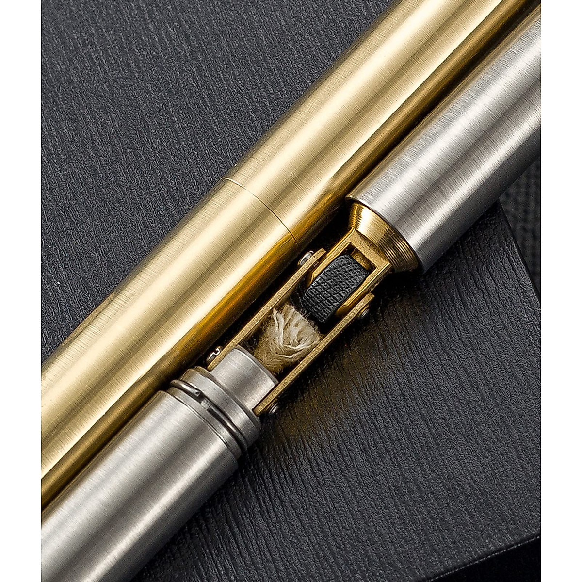 Creative Nunchaku Kerosene Lighter Pure Copper Funny Retro Grinding Wheel Flint Lighters Foldable Mini Portable Lighter Best Gift,Silver