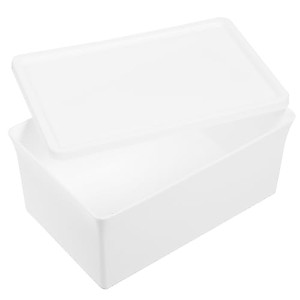 JOINPAYA Box Sheet Laundry Storage Box Drawer Organization Bucket Storage Container Laundry Powder Bin Laundry Powders Holder Sundries Storage Bucket White With Cover Plastic Drum