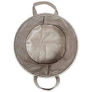 DII Collapsible Waterproof Chevron Laundry, Small Round, Stone/Cream, 2 Piece