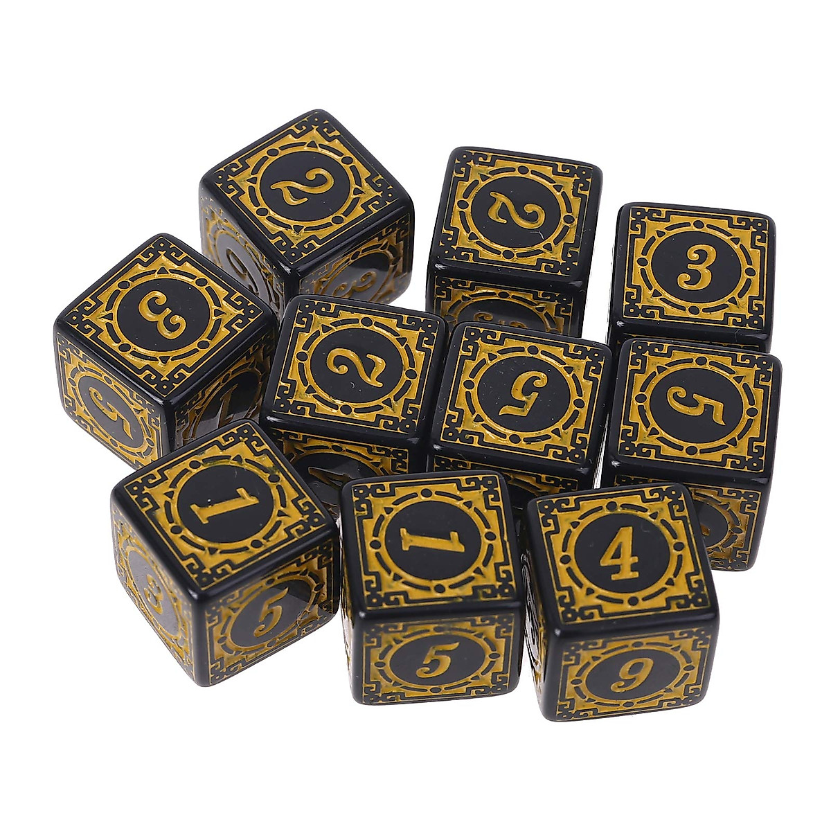 10Pcs D6 Polyhedral Dice Square Edged Numbers 6 Sided Dices Beads Table Board Role Play Game for Bar Club Party Polyhedral Dice Set Filled DND Dice Polyhedral Dice Set Green Polyhedral Dice Set Blue