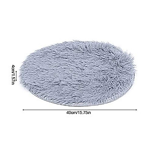 VINGVO Pet Heating Pad, Cat Plush Mat Dog Cat Electric Heated Blanket Mat, 40cm Round Heated Mat Plush Electric Cat Bed Warmer with USB Charging Interface for Small Dogs, Silver Gray