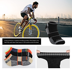 JOYNÉE Mens Low Cut Athletic Cushion Socks Comfort Running Ankle Socks with Moisture Wicking 6 Pack