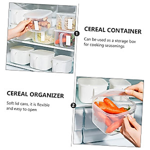 IMIKEYA Airtight Food Storage Container Handles 2-piece Set Home Food Containers Dry Food Can Kitchen Snack Box Plastic